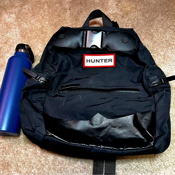 Hunter | Bags | Hunter Black Nylon Ruck Sack With Laptop Pocket And ...